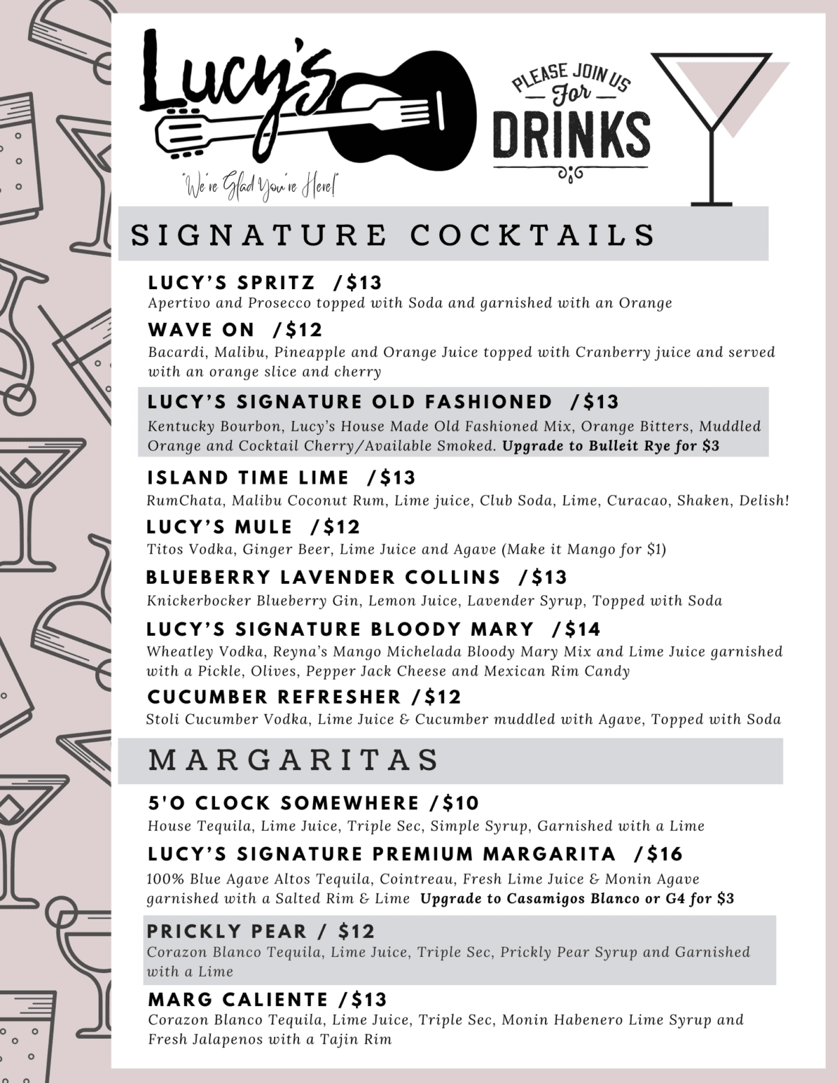 Menu - Lucy's Grand Haven