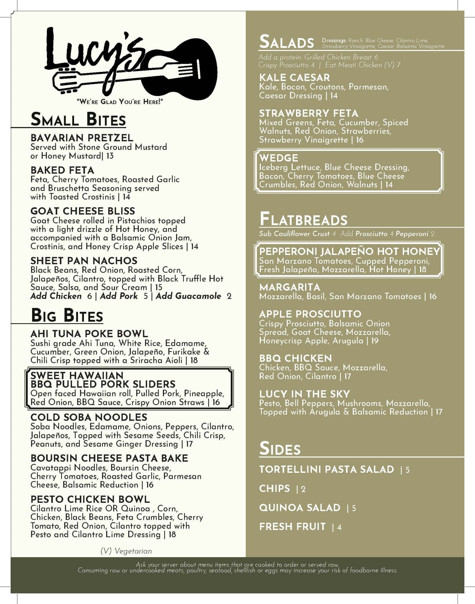Menu - Lucy's Grand Haven